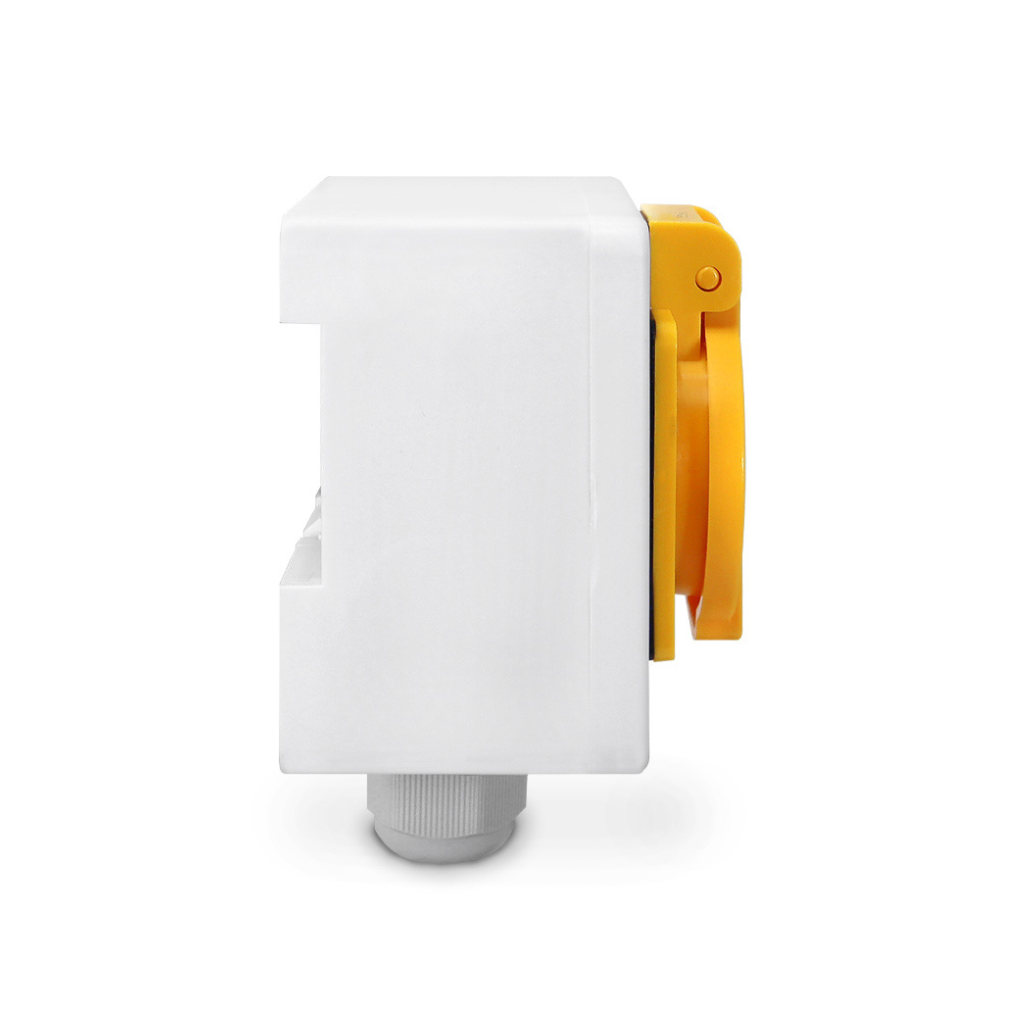 Tomada + Caixa Branca Padrão Brasileiro 2P+T 20A | Amarela