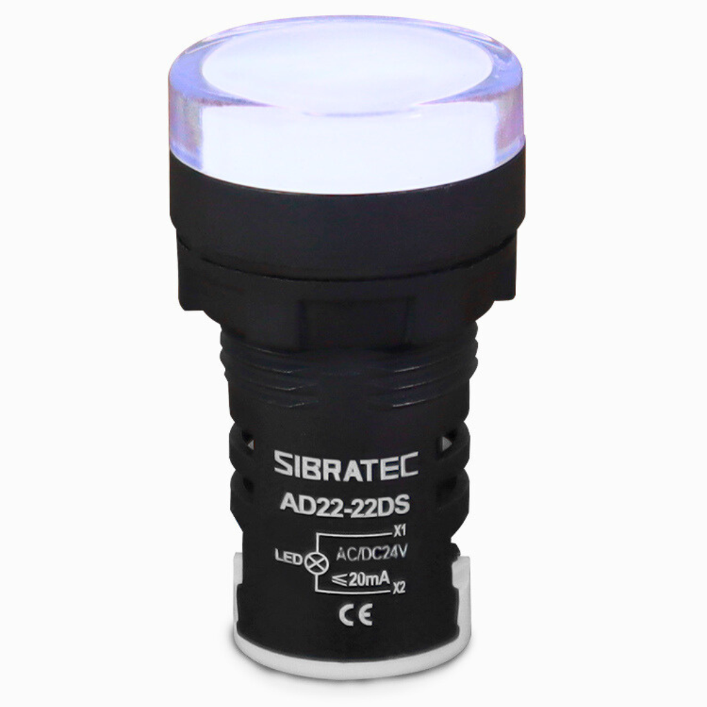 Sinaleiro LED 22mm 24Vcc/Vca | Branco