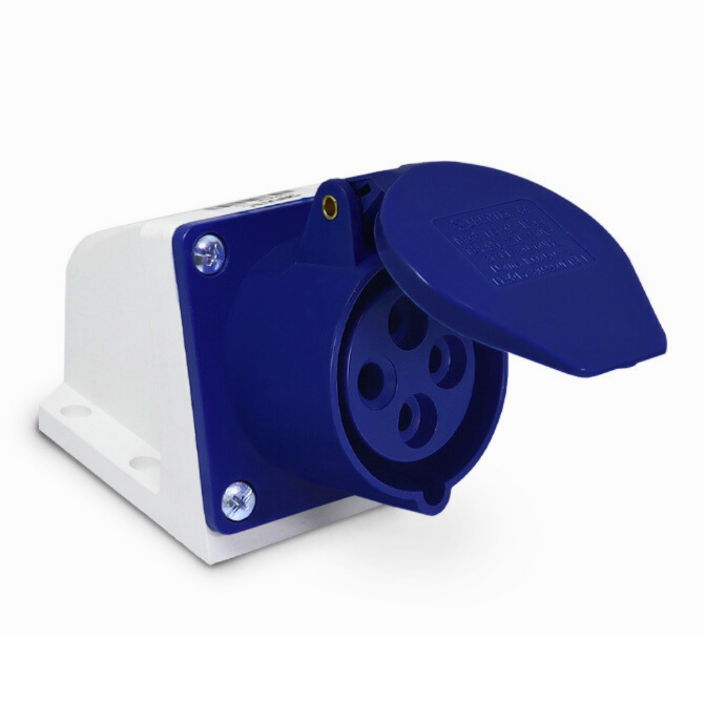 Tomada Industrial de Sobrepor 220Vca Azul | 16A 9H 3P+T