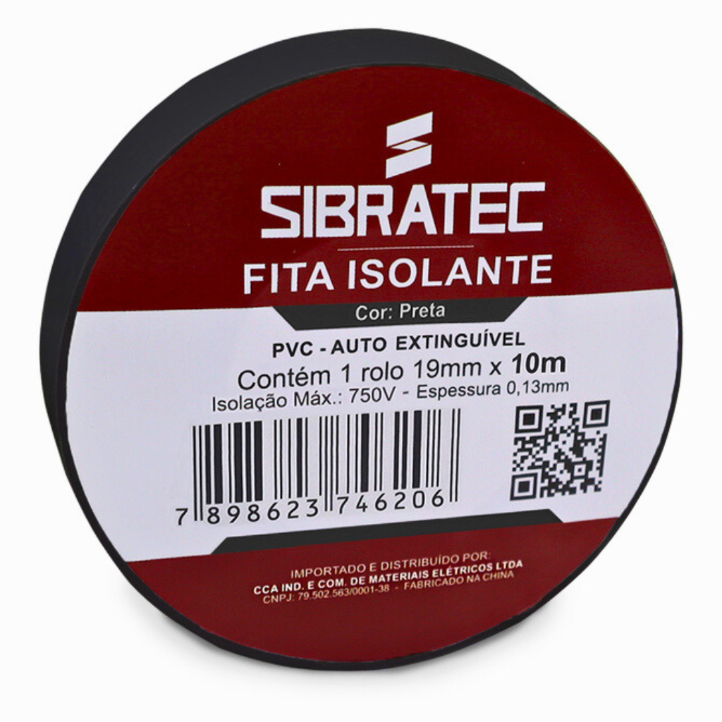 Kit Fita isolante 19mm x 10m Preto | 100 rolos
