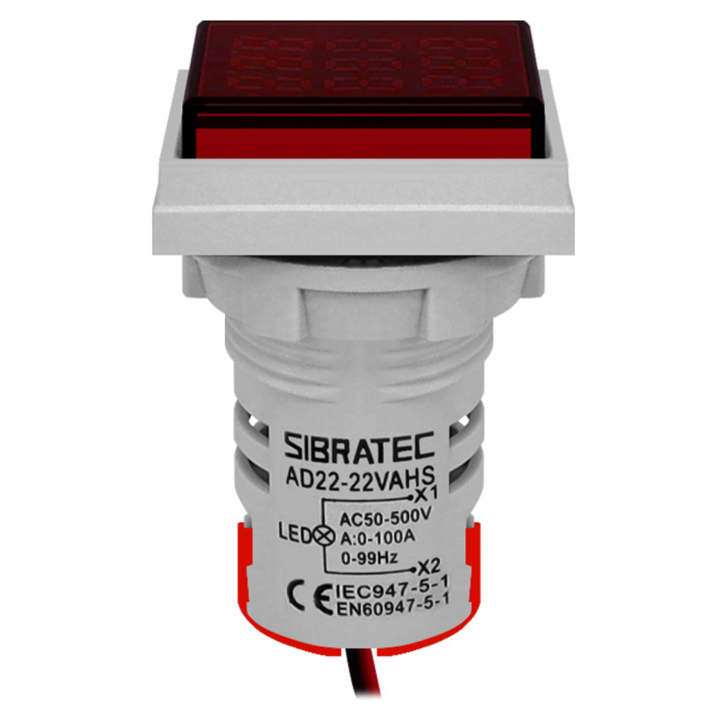 Multimedidor Digital AD22 VAHS Quadrado | Vermelho