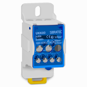 Bloco de Distribuição UKK80 | 1 Entrada e 6 Saídas 80A