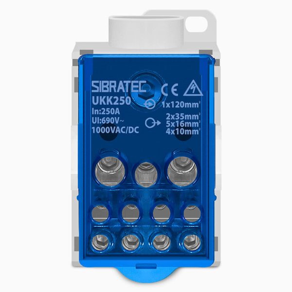 Bloco de Distribuição UKK250 | 1 Entrada e 11 Saídas 250A